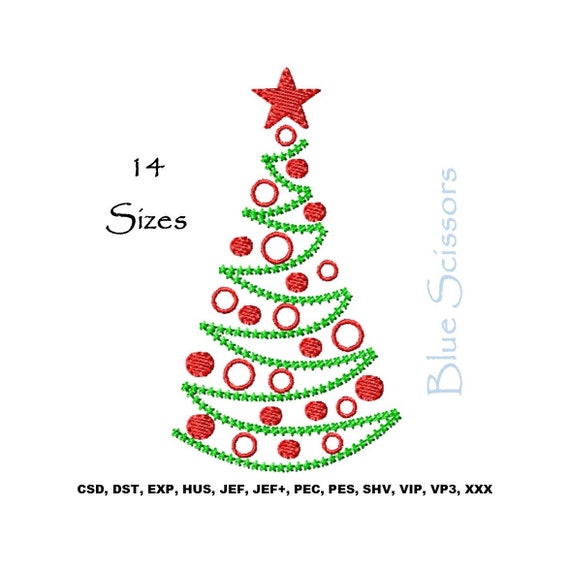Christmas Tree Embroidery Design Tree Embroidery Design | Etsy
