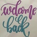 Welcome Back Embroidery Design, Embroidery Welcome Back Design, Machine ...