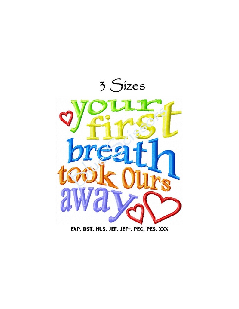 Your First Breath Embroidery Design Your First Breath - Etsy