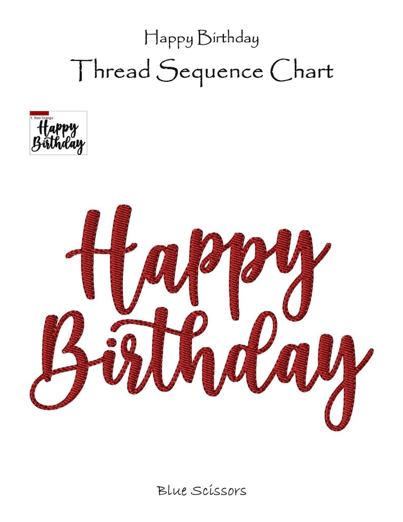 Happy Birthday Embroidery Design Machine Embroidery Design - Etsy