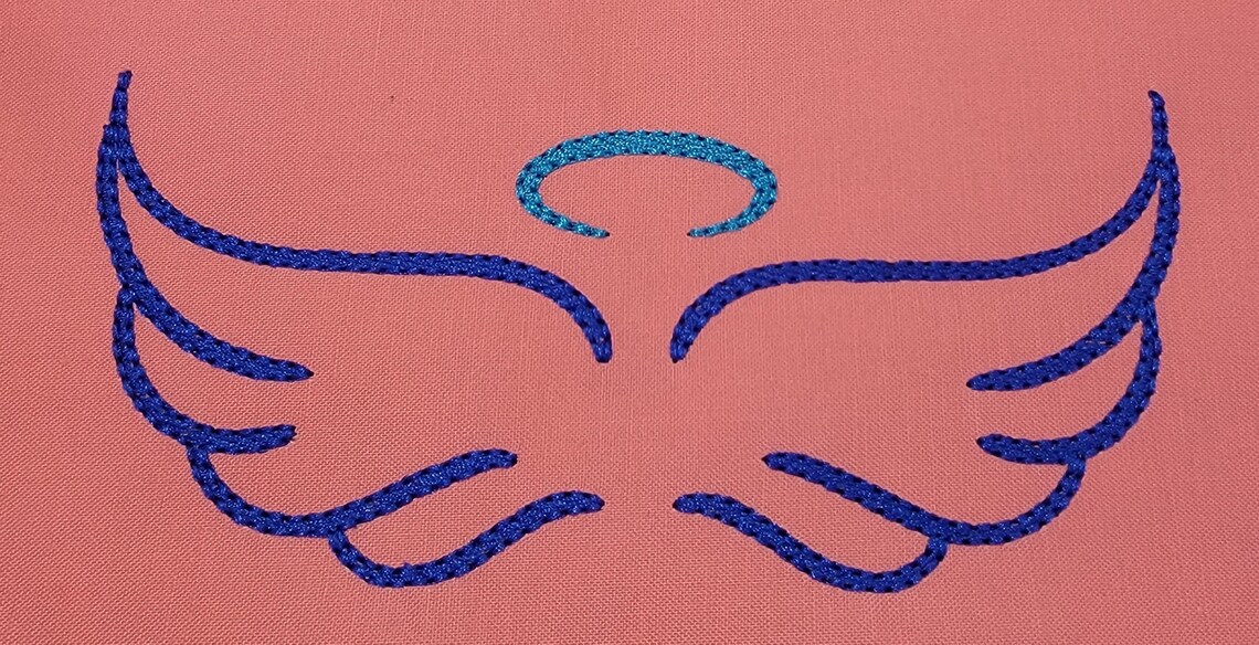 Angel Wings With Halo Embroidery Design (machine File) - Etsy