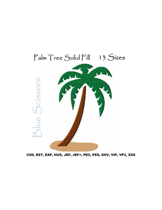 Palm Tree Embroidery Design Tree Embroidery Design Palm Tree | Etsy