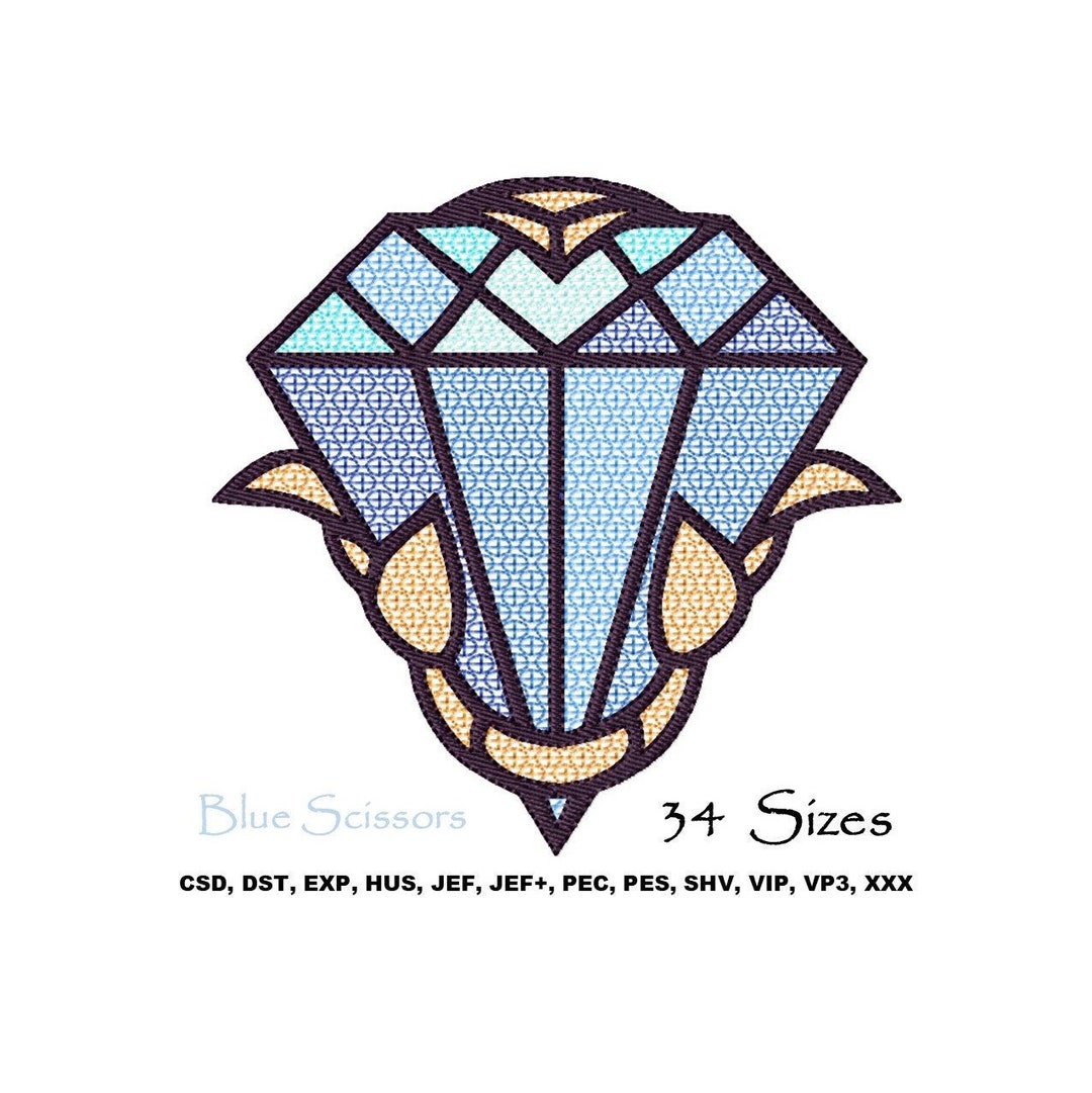 Diamond Embroidery Design, Diamond Setting Embroidery Design, Machine ...