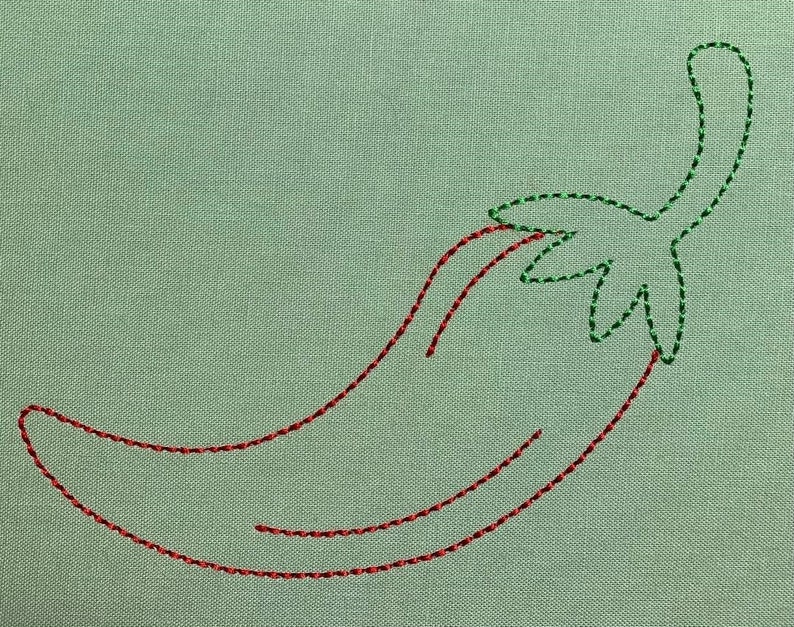 Pepper Embroidery Design Hot Pepper Embroidery Design - Etsy