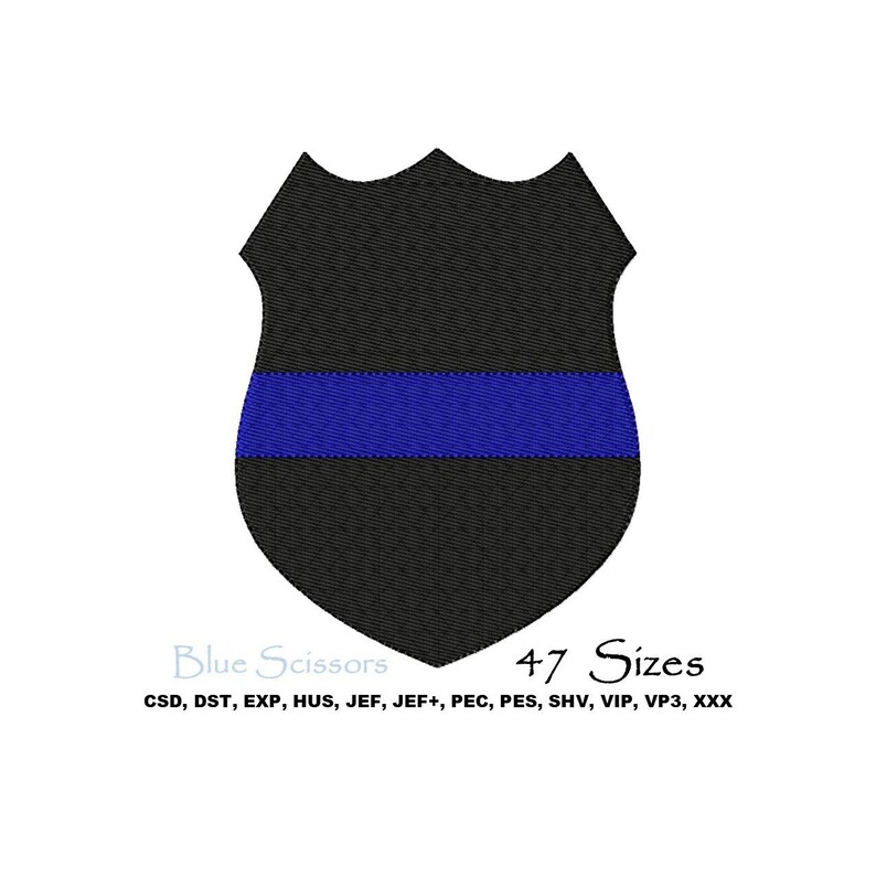 Thin Blue Line Badge Embroidery Design Police Badge - Etsy