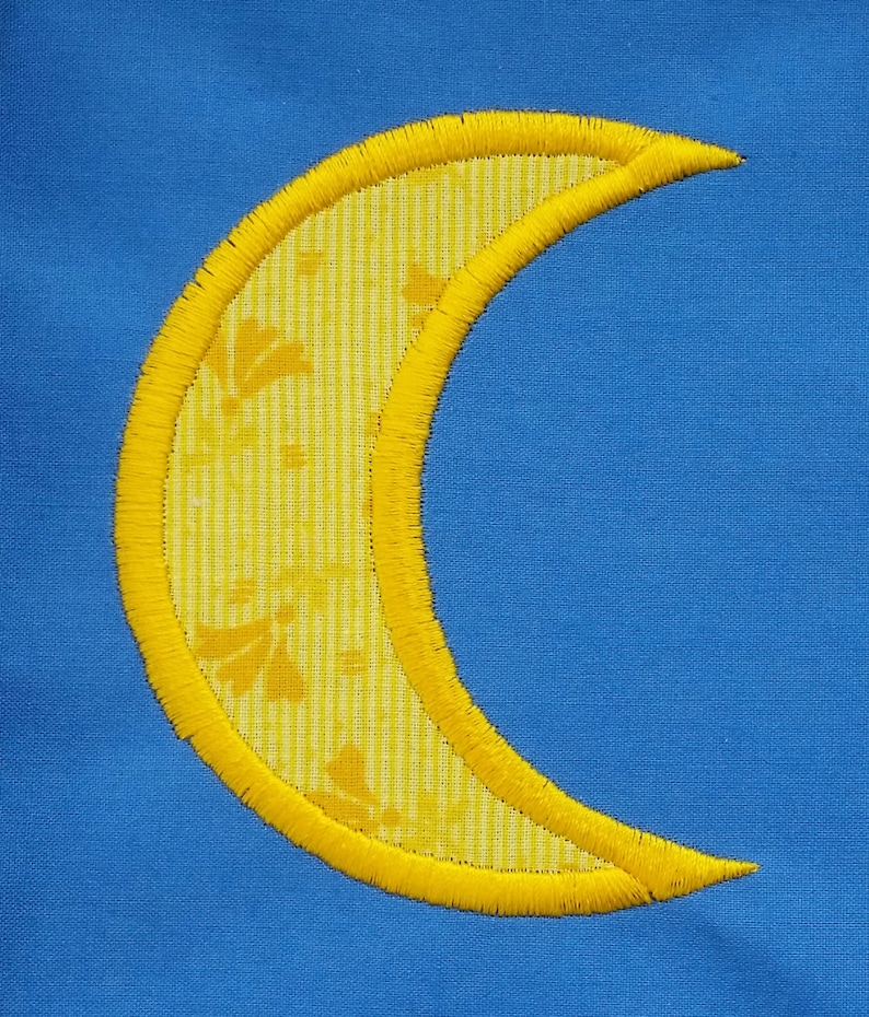 Moon Applique Embroidery Design Applique Moon Embroidery - Etsy