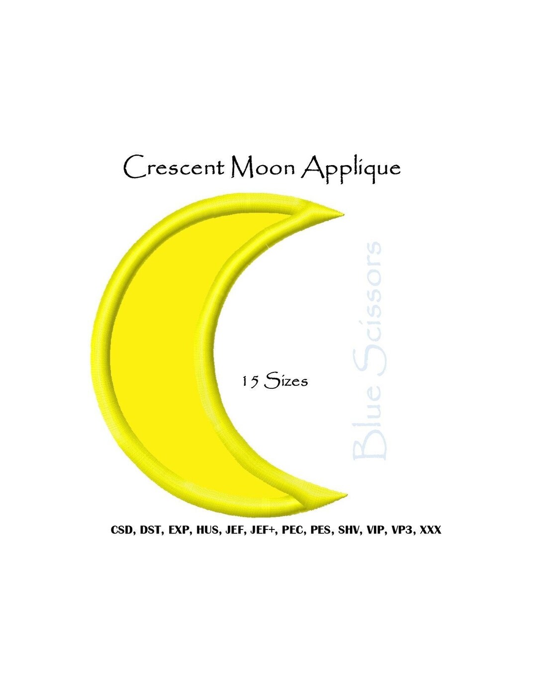 Moon Applique Embroidery Design, Applique Moon Embroidery Design ...