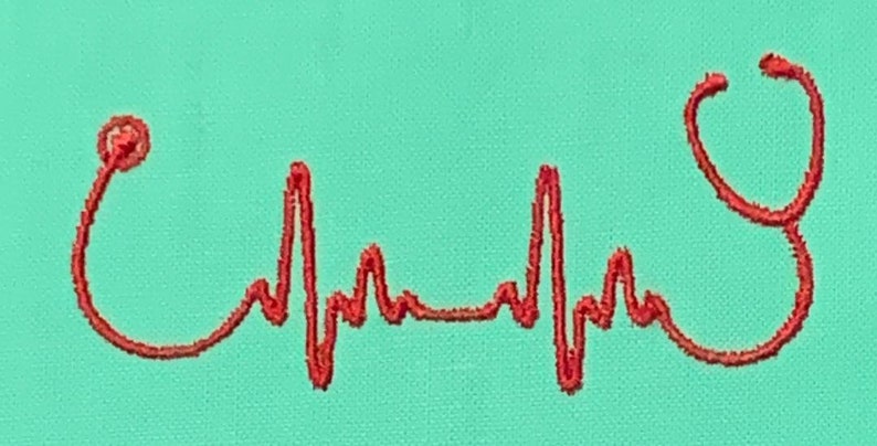 Heartbeat Stethoscope Embroidery Design Heartbeat Embroidery - Etsy