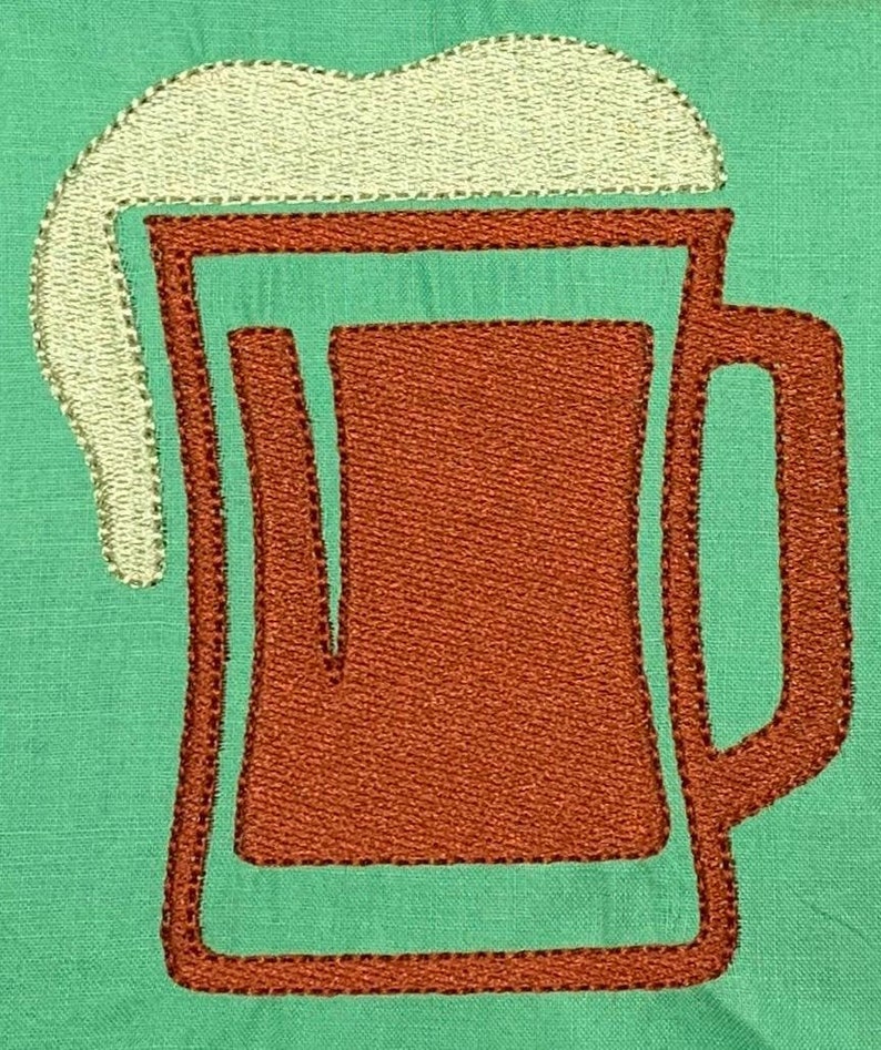 Beer Mug Embroidery Design Beer Embroidery Design Machine | Etsy