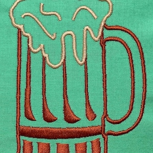 Beer Mug Embroidery Design, Beer Embroidery Design, Machine Embroidery ...