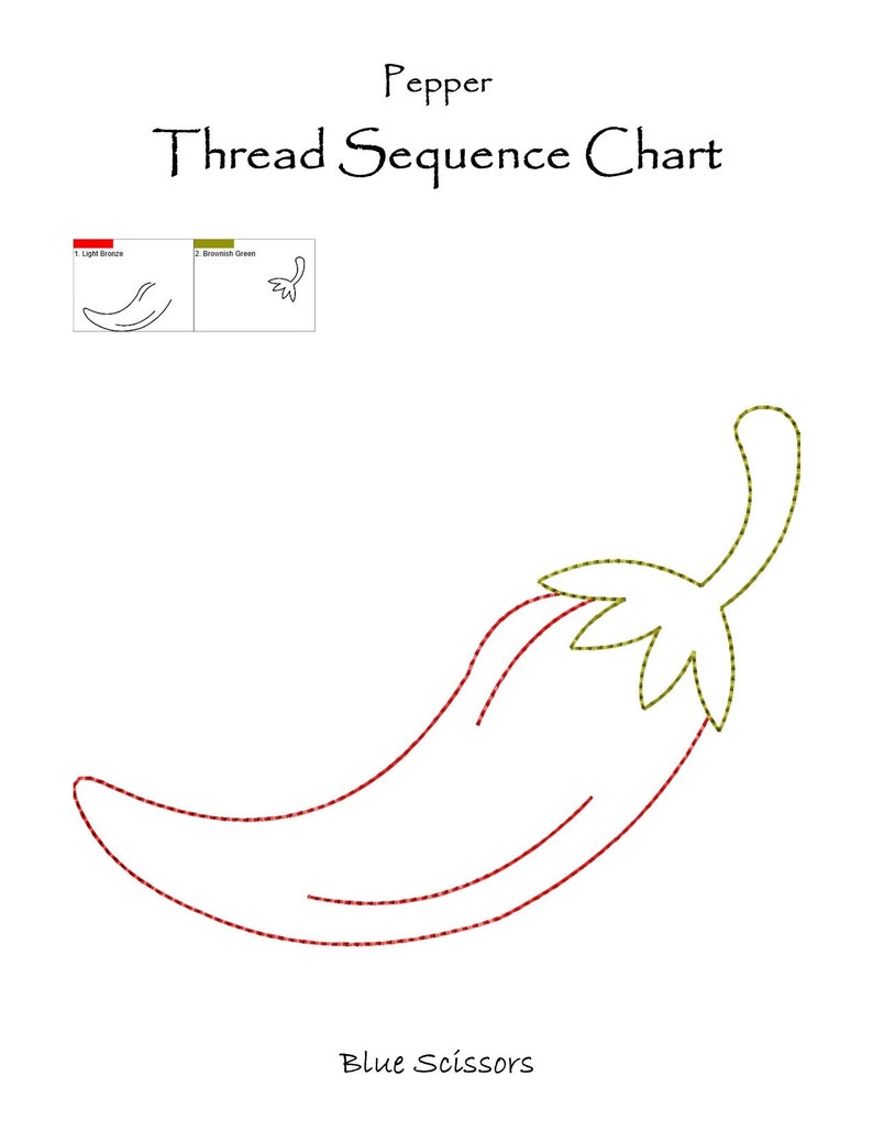 Pepper Embroidery Design Hot Pepper Embroidery Design - Etsy