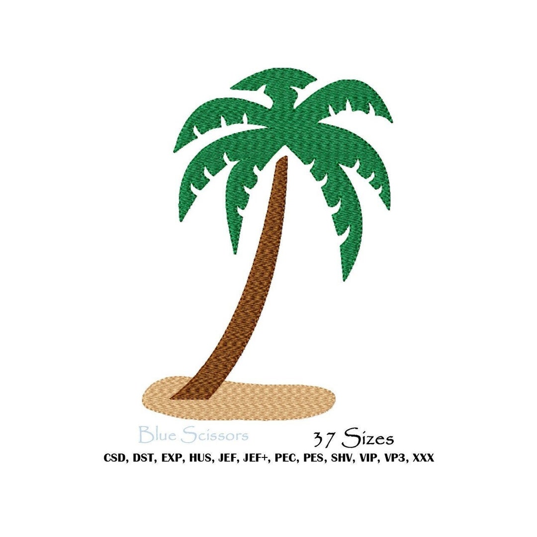 Palm Tree Embroidery Design, Tree Embroidery Design, Palm Tree Design ...