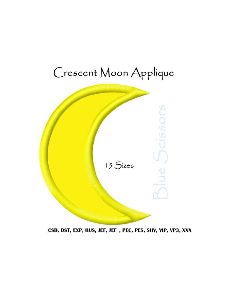 Moon Applique Embroidery Design Applique Moon Embroidery - Etsy