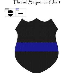 Thin Blue Line Badge Embroidery Design Police Badge | Etsy