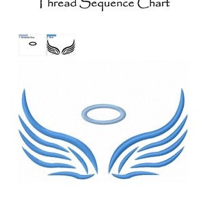 Angel Wings With Halo Embroidery Design, Angel Wings Embroidery Design ...