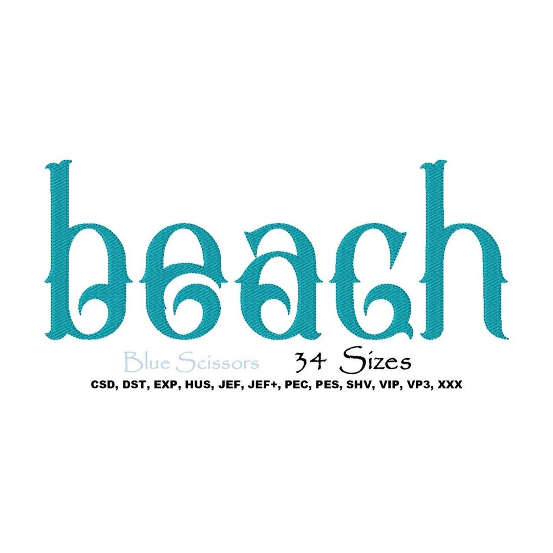 Beach Embroidery Design Beach Embroidery Machine Embroidery - Etsy
