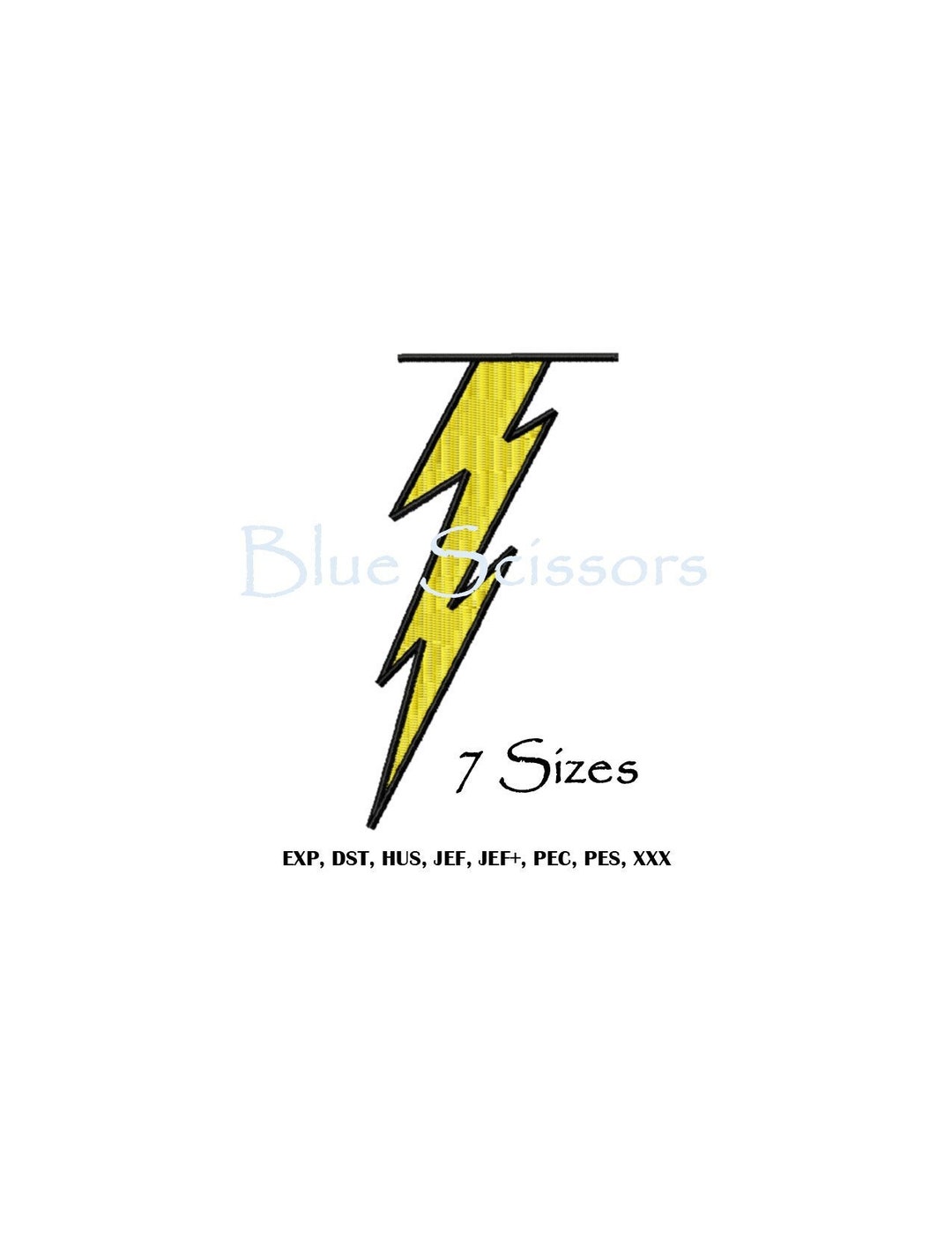 Lightning Bolt With Name Line Solid Fill Embroidery Design, Lightning ...