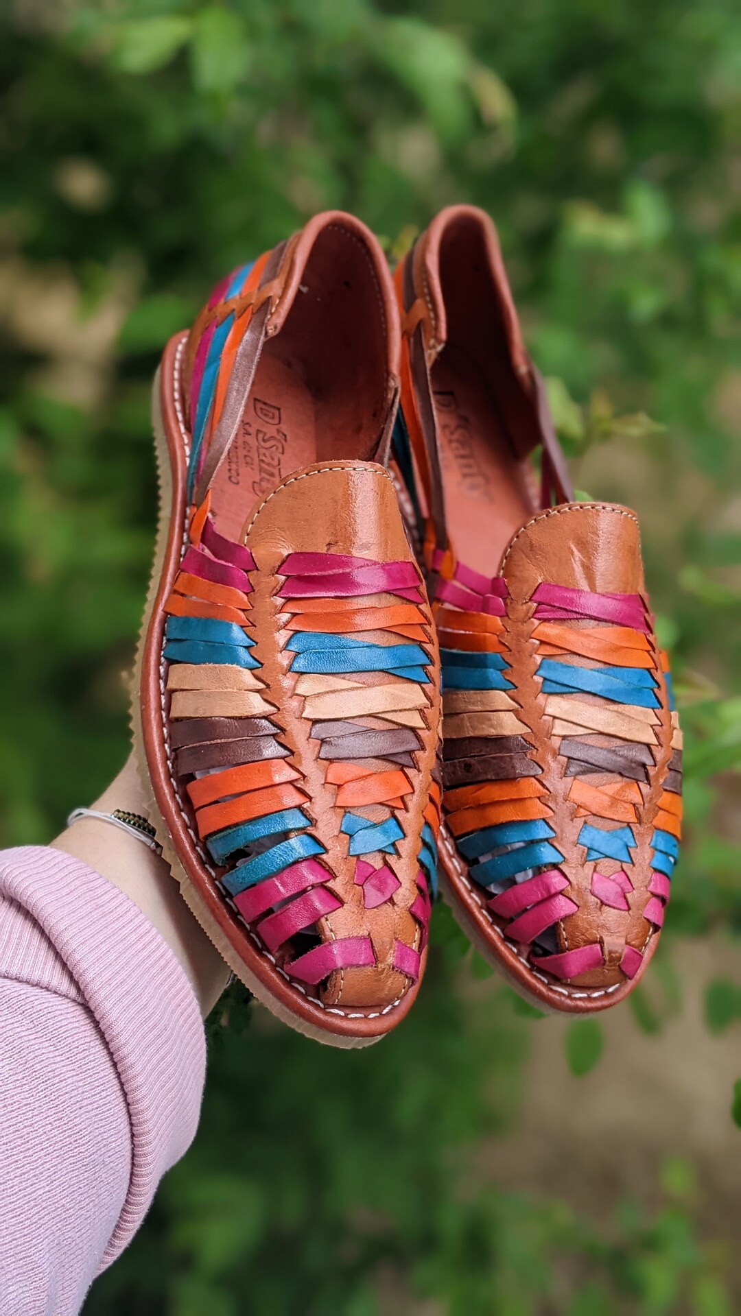 Colorful Handmade Leather Huaraches - Etsy