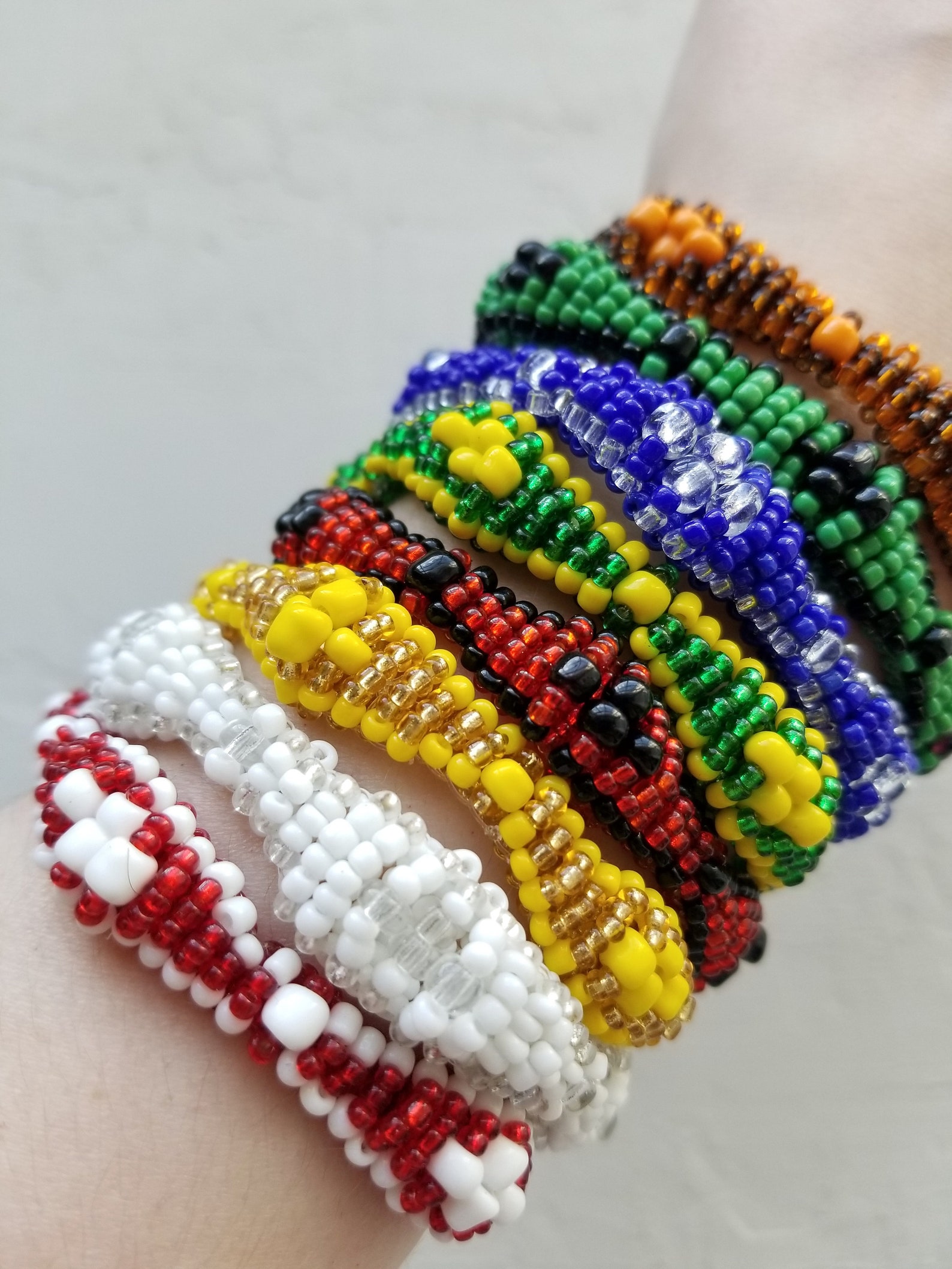 MEDIUM Santeria Orisha Bracelet - Oshun, Ogun Bracelet | Ilde Yemaya ...