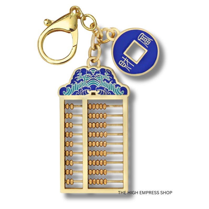 Feng Shui 2026 Nine Rods Abacus Amulet Keychain for Prosperity & Wealth ...