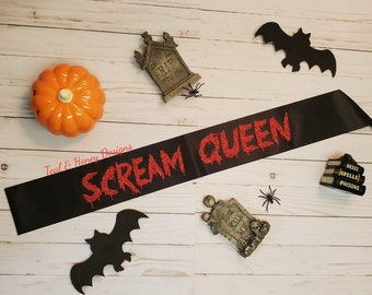 Queen of Halloween Sash - Etsy