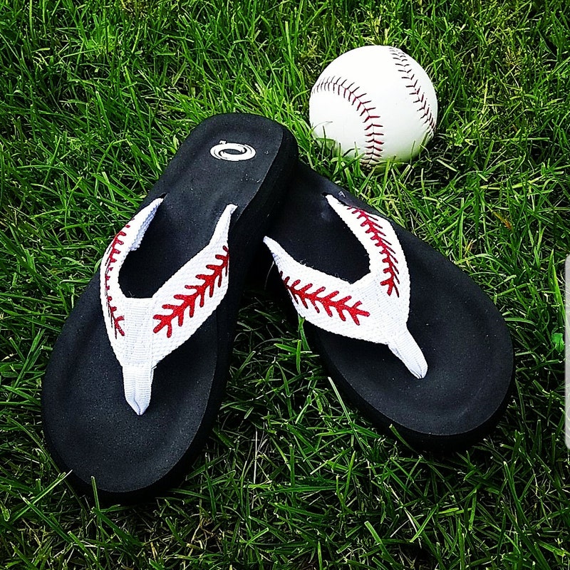 Baseball Flip Flops - Etsy