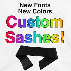 Custom Sashes - Updated Colors & Fonts! - Etsy