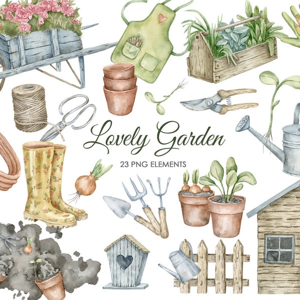 Gardening Clipart - Etsy