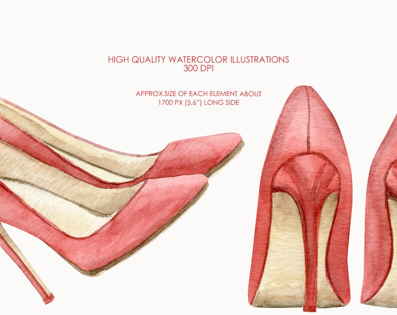 Watercolor Womens Shoes Clipart. High Heels Clipart. Fashion Boutique ...