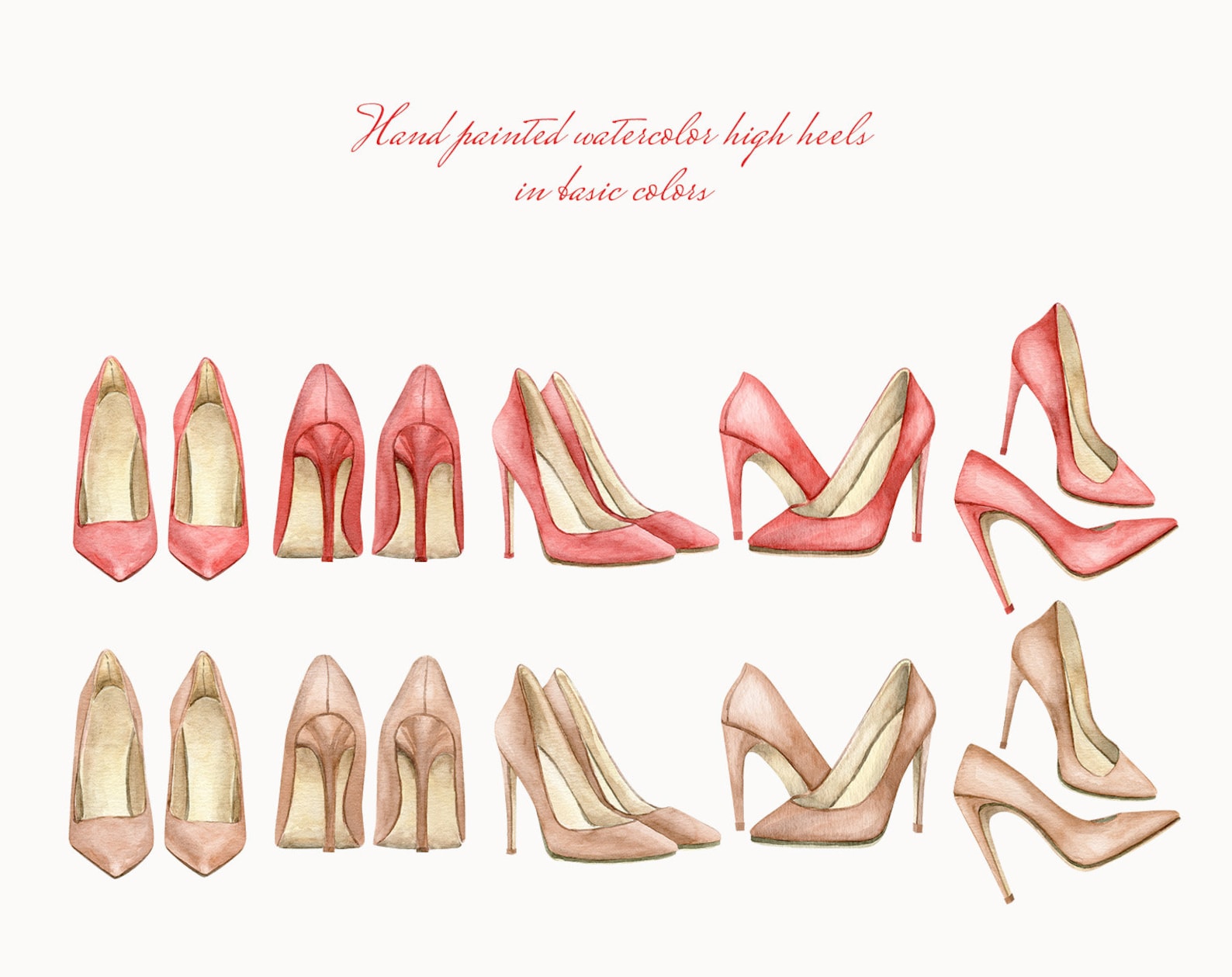 Watercolor Womens Shoes Clipart. High Heels Clipart. Fashion Boutique ...