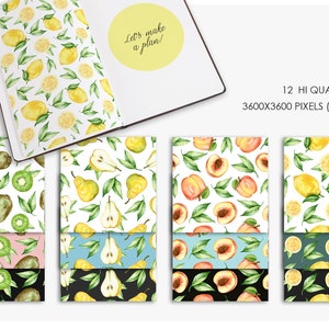 Watercolor Fruits Seamless Pattern Set-seamless Digital Paper Pattern ...