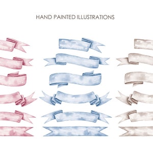 Watercolor Ribbon Banners Clipart. Birthday Party Banners. Tags. - Etsy