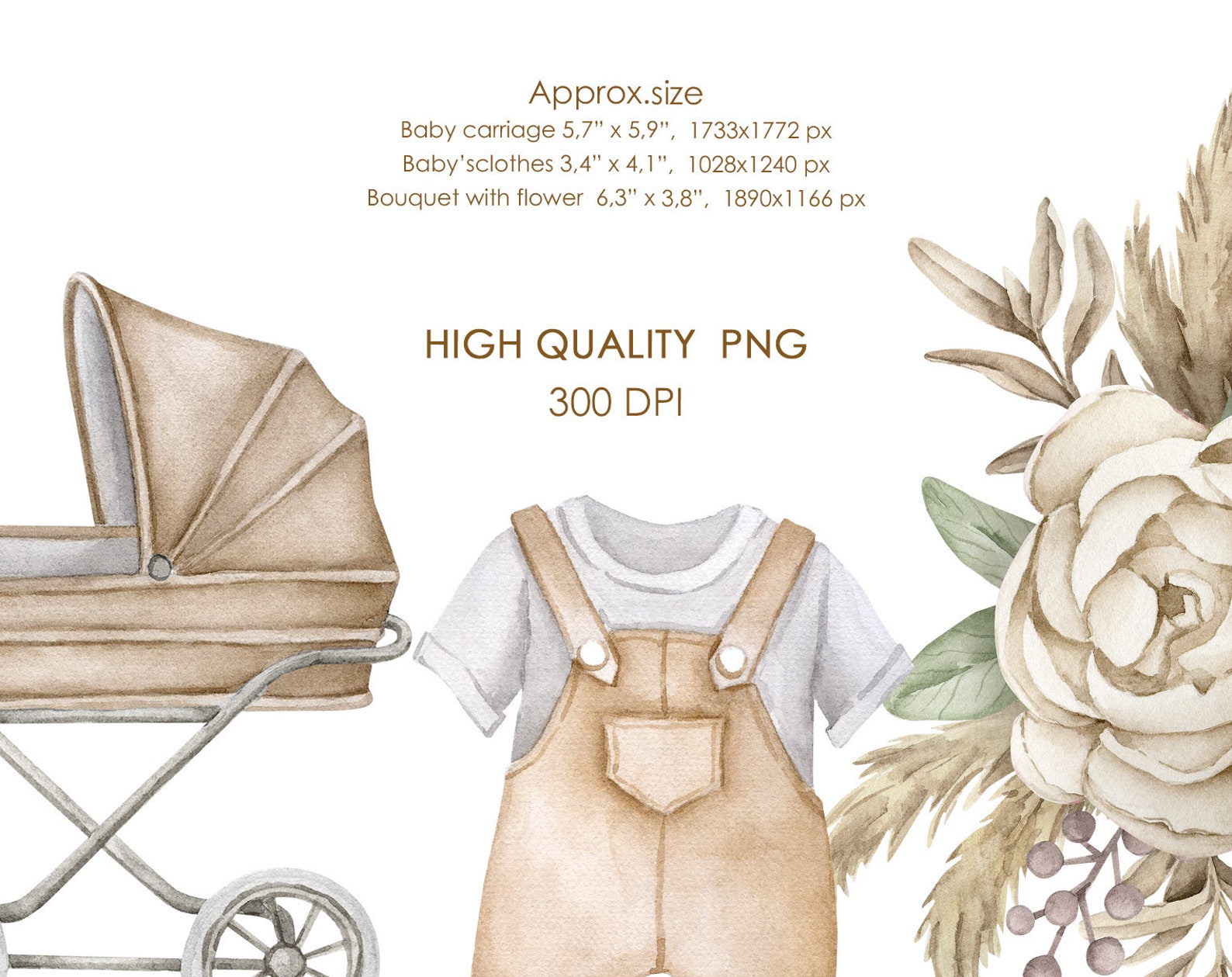 Watercolor Boho Nursery Clipart. Neutral Nursery Clipart. Baby - Etsy