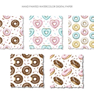 Watercolor Donut Digital Paper. Donut Png Seamless Pattern - Etsy