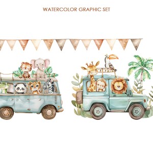 Watercolro Safari Animals Clipart. Safari Nursery Clipart. Safari Baby ...