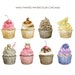 Watercolor Sweet Cupcakes Clipart. Birthday Cupcakes Set. - Etsy