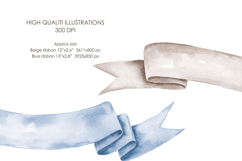 Watercolor Ribbon Banners Clipart. Birthday Party Banners. - Etsy