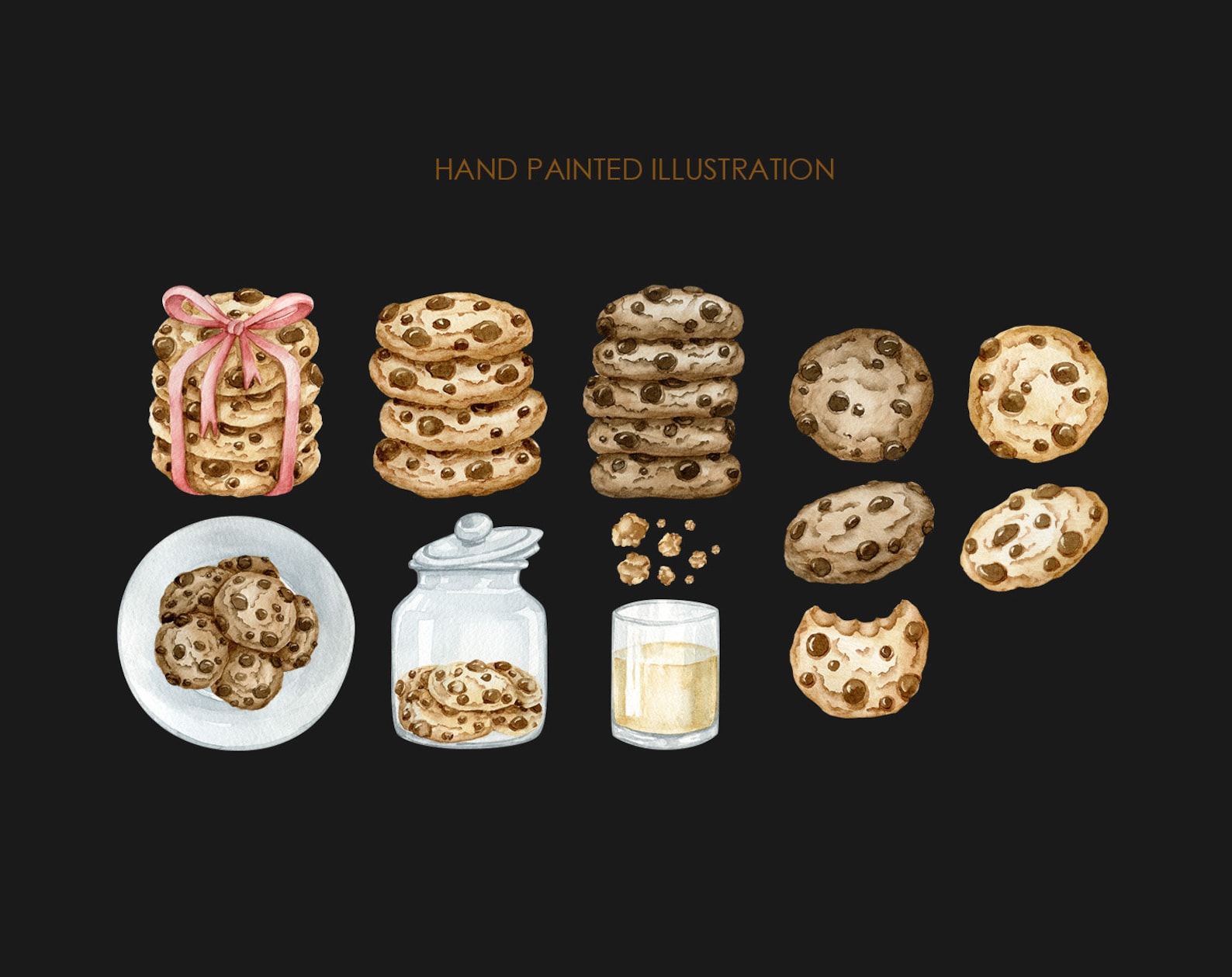 Watercolor Cookies Clipart. Sweets and Dessert Clipart. - Etsy