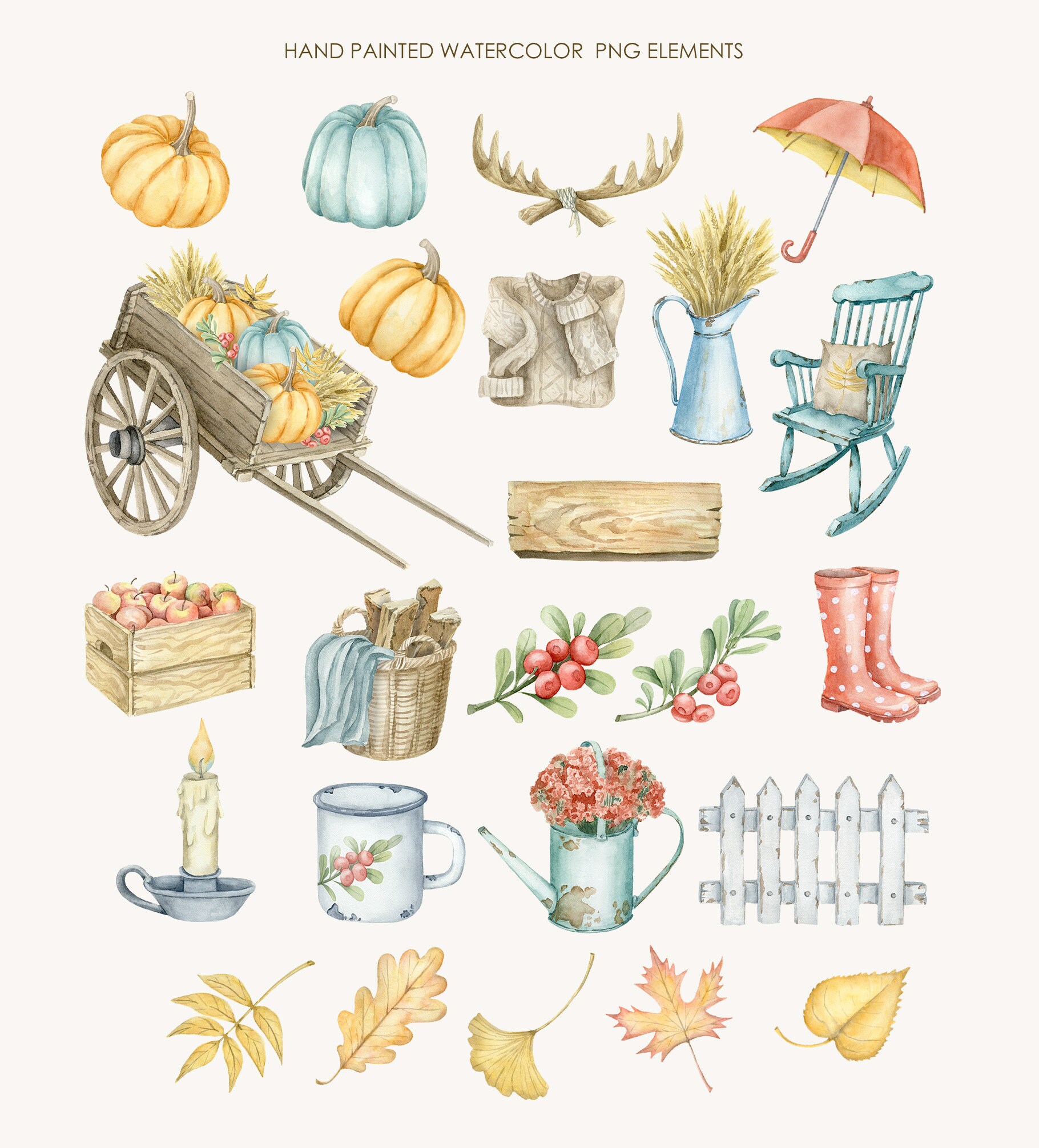 Watercolor Autumn Clipart. Rustic Fall Decor Clipart. Cozy - Etsy Denmark