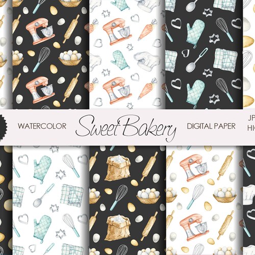 Retro Kitchen Seamless Digital Paper Pack Kitchen Scrapbook - Etsy