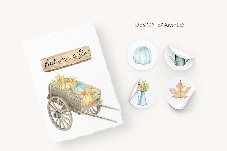 Watercolor Autumn Clipart. Rustic Fall Decor Clipart. Cozy - Etsy