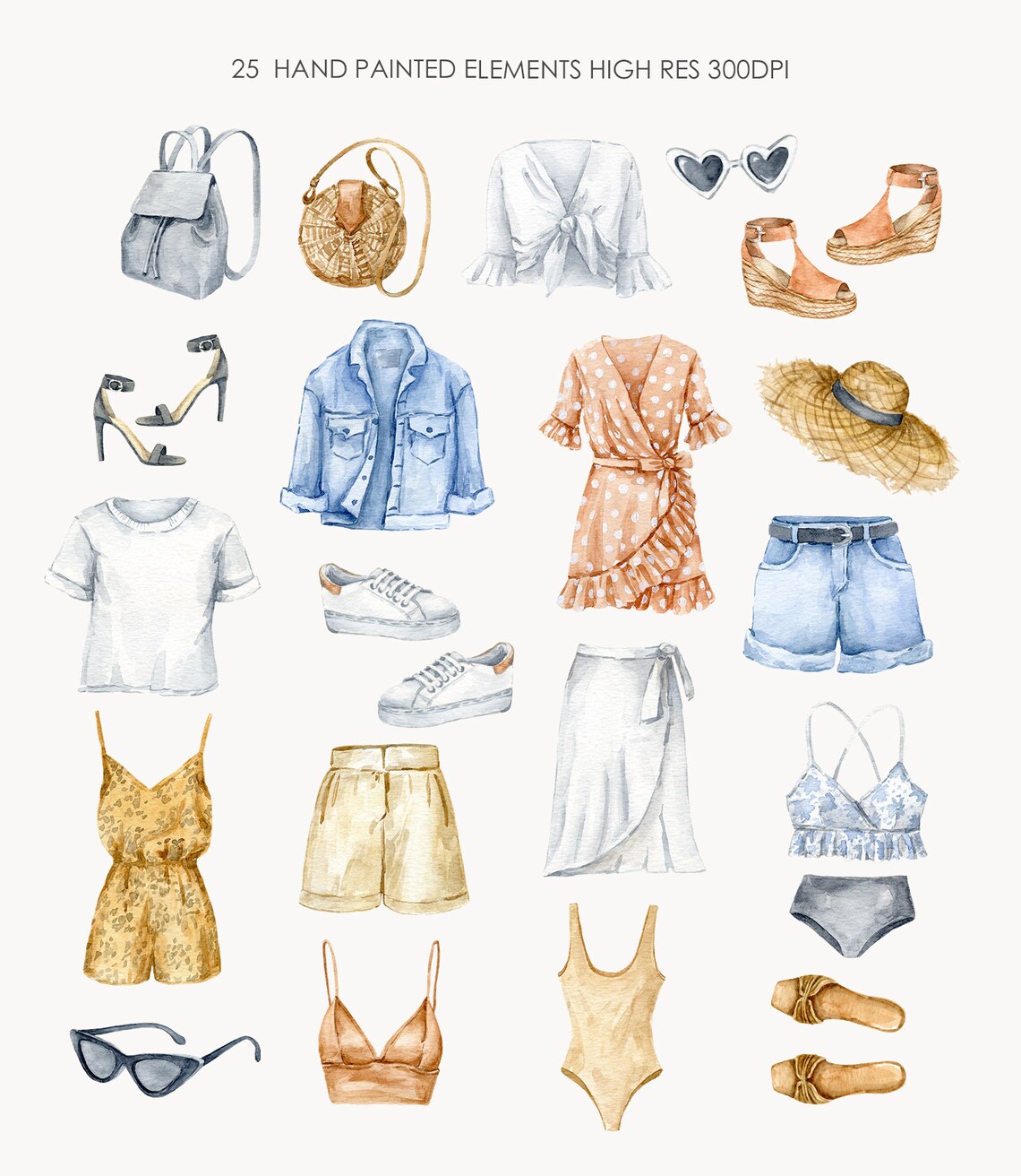 Fashion Outfits Summer Clothes. Hand Painted Womens Clothes. Summer ...
