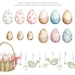 Watercolor Easter Eggs Clipart. Holiday Eggs in a Basket and - Etsy