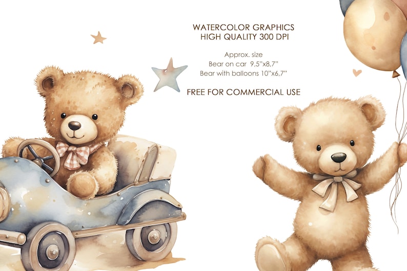 Watercolor Baby Bear Clipart. Sleeping Bears PNG. Boho Nursery Clipart ...