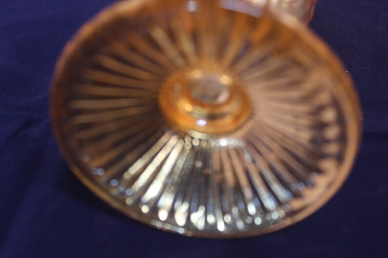 Amber Carnival Glass Vase Iris Design Herringbone Iris Pattern - Etsy