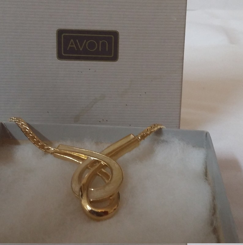 Vintage Avon Gold Tone Necklace With Ribbon. - Etsy