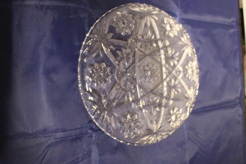 Round Clear Glass Plate Pressed Glass - Etsy
