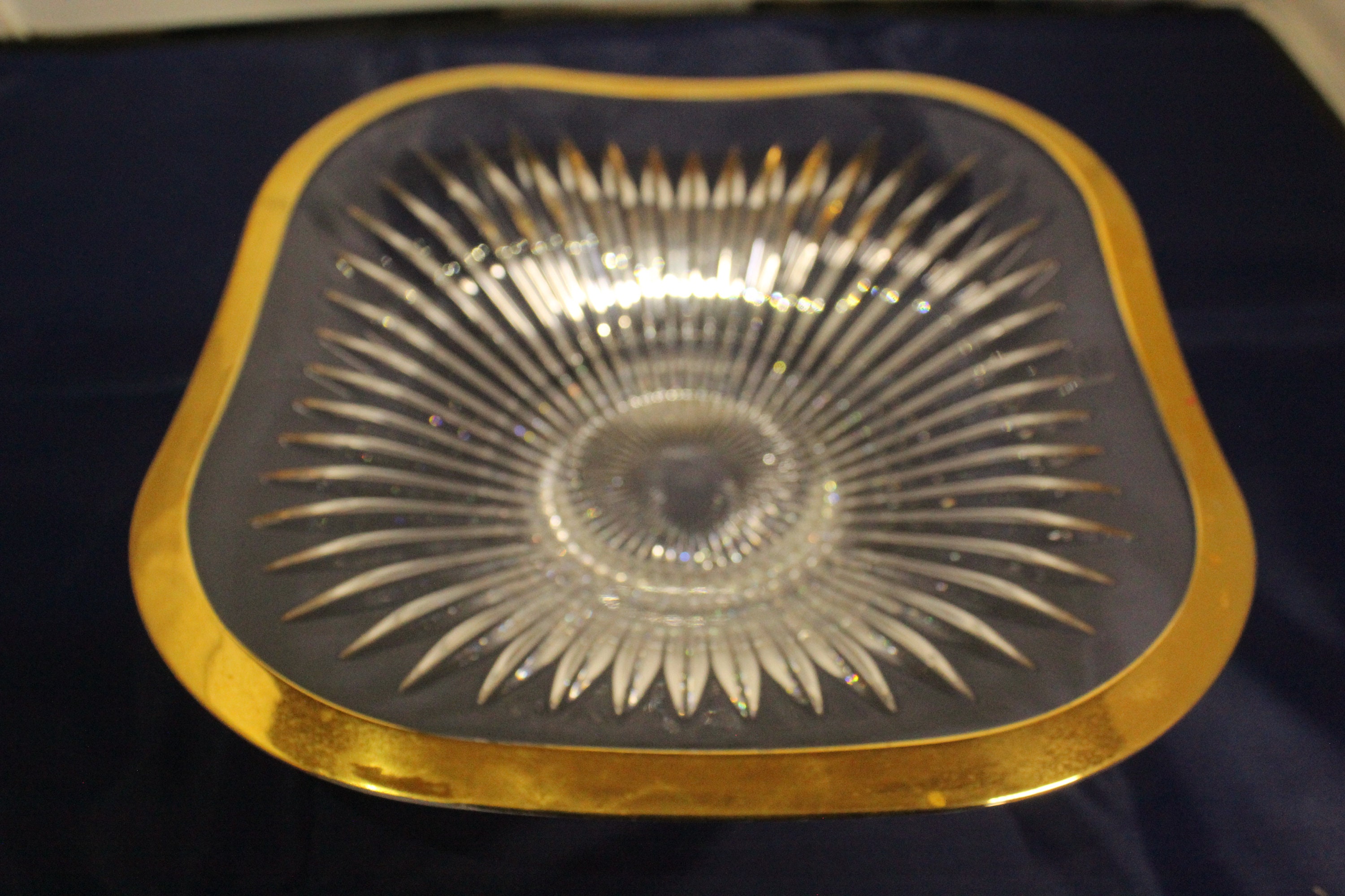 Vintage Crystal Bowl With Gold Rim Square Shape Rogaska - Etsy