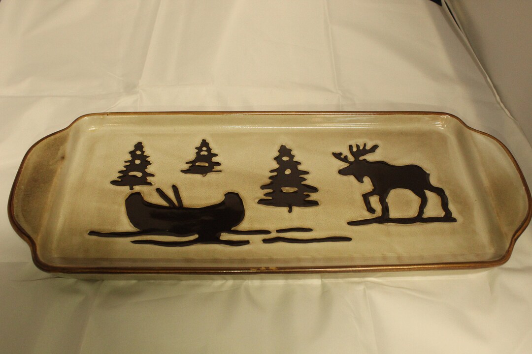 Rustic Lodge Style Rectangle Platter Woodland Home Studio Collection - Etsy