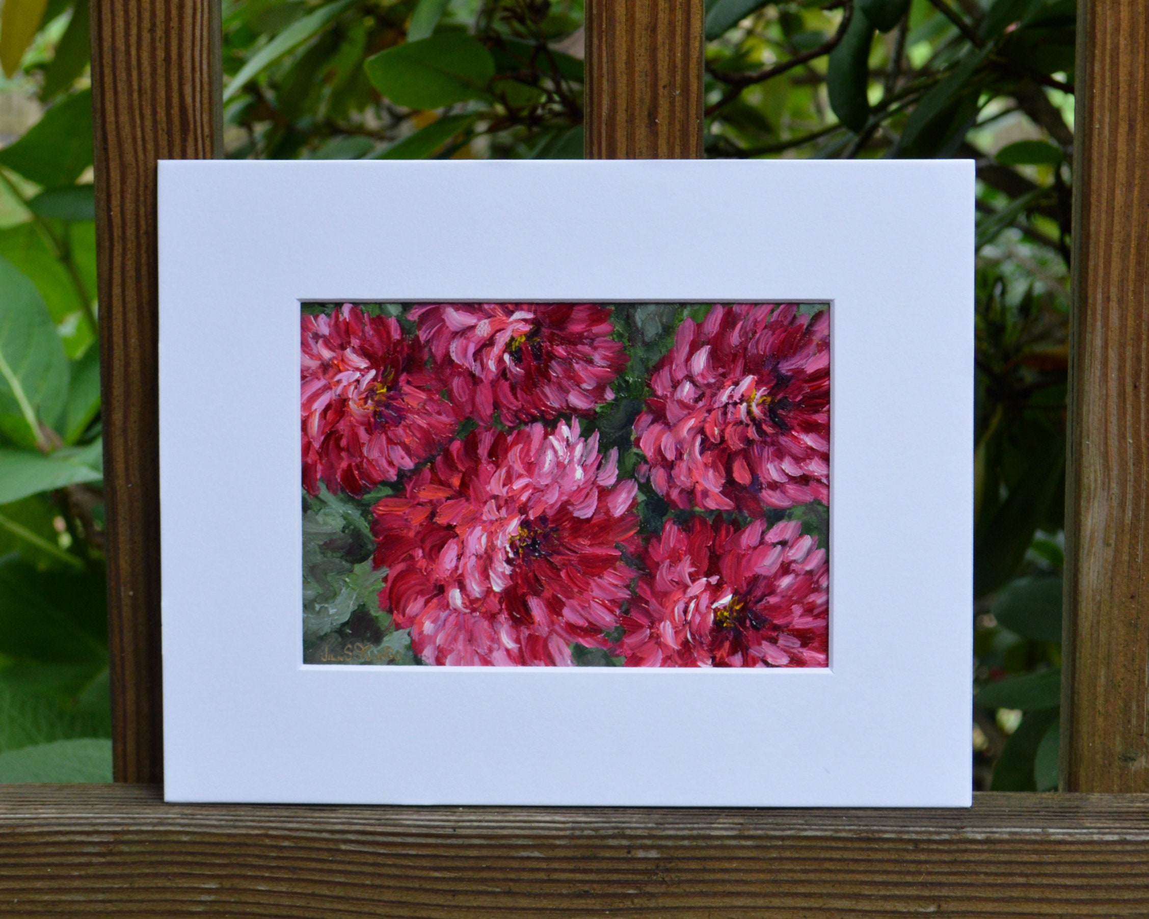 Original Mum Painting, Flower Painting, Oil Painting, Red Mums ...